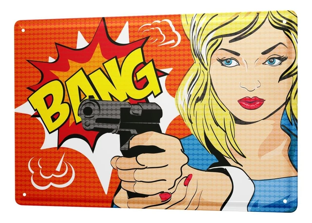 CARTEL LETRERO DE Chapa Dibujos Animados Bang EUR 14,99 - PicClick FR