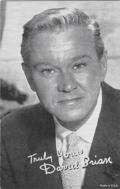 EXHIBIT CO. ARCADE ACTOR CARD 1950's DAVID BRIAN!! RARE, POPULAR CARD ...