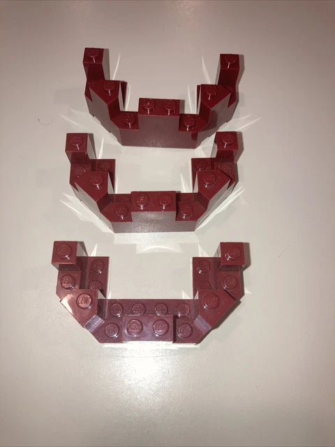 LEGO CASTLE TURRET Top 4 x 8 x 2 1/3 (Part #6066) Dark Red X 3 EUR 14 ...