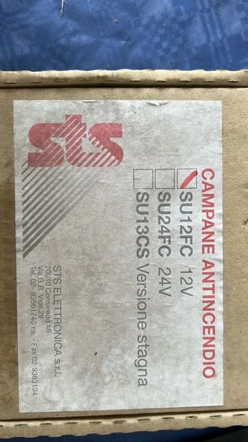 SIRENA ANTINCENDIO STS SU12FC 12V -CAMPANA ROSSA Versione per interno EUR 40,00 - PicClick IT