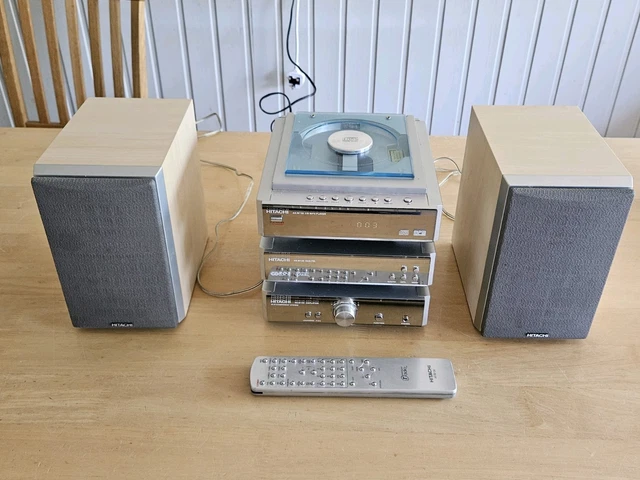 HITACHI CD PLAYER Digital Audio DAB/FM - Original Speakers and Remote ...