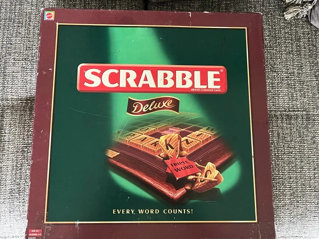 MATTEL SCRABBLE DELUXE board game Complete - Excellent Condition - Box ...
