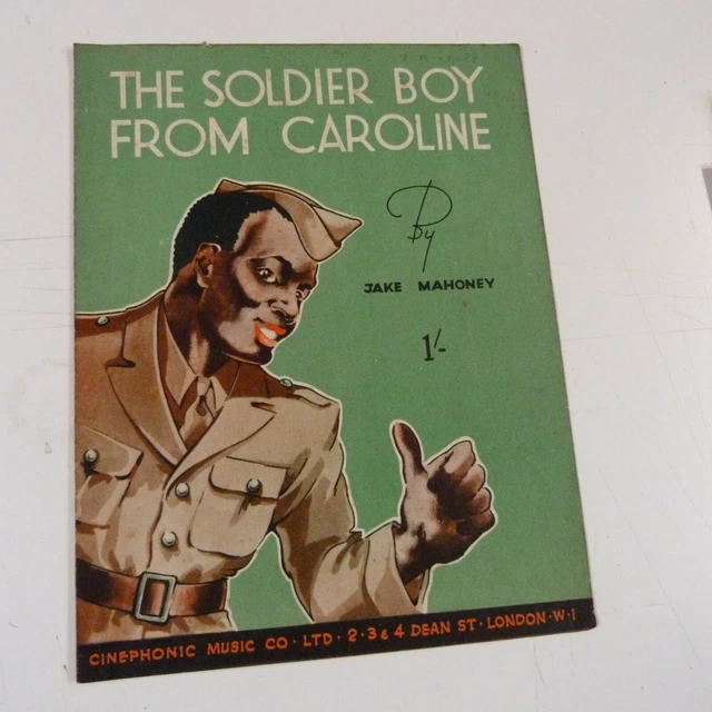SONG SHEET SOLDIER BOY FROM CAROLINE, Jake Mahoney 1942 #19.08.2020 £7. ...