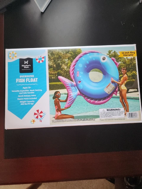 MEMBER'S MARK OVERSIZED Inflatable Pool Float Fish! Over 6 feet across ...