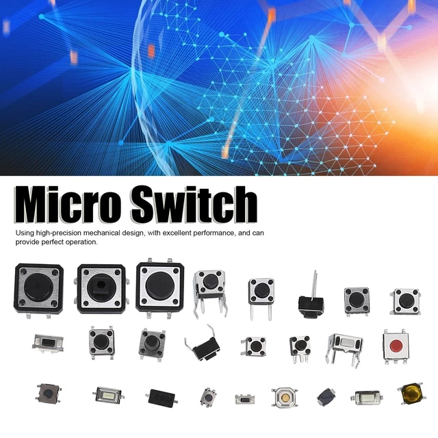 TACTILE PUSH BUTTON Switches 25 Values 12V 50mA Micro Momentary Tact ...
