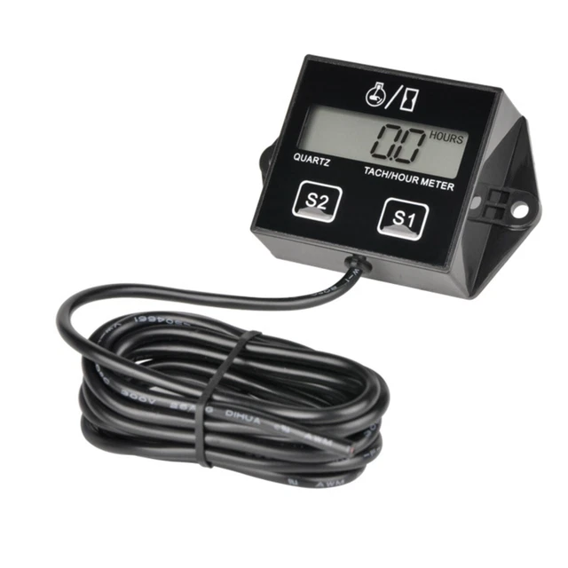 DIGITAL ENGINE RPM Tach Hour Meter Tachometer Gauge For Moto Marine ...
