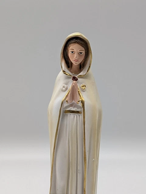 STATUE DE SAINTE Vierge Marie Rose Mystique Alta CM 21 IN Poudre Marmo ...
