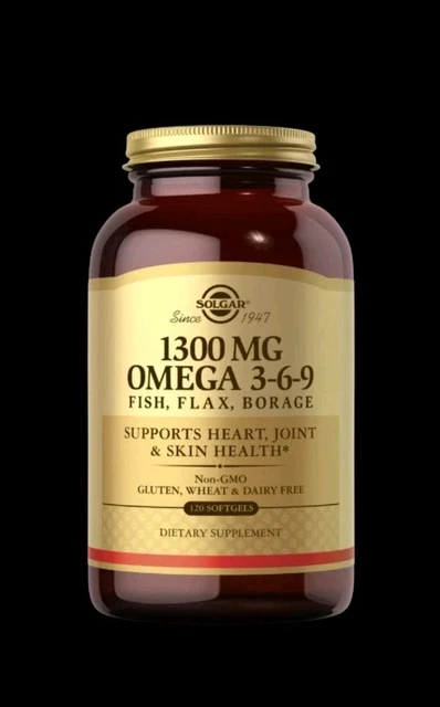 SOLGAR OMEGA 3-6-9 120 Softgels Dietary Supplement for Heart, Joint ...