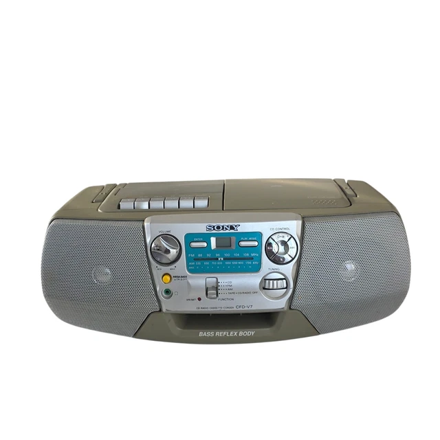 SONY CFD-V7 PORTABLE CD Player Radio Cassette-Corder Boombox • AM/FM ...