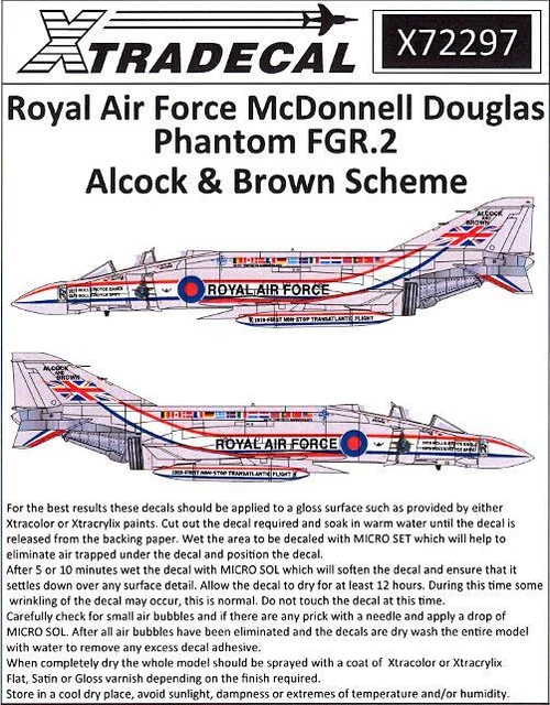 XTRA AUFKLEBER 1/72 MCDONNELL DOUGLAS FGR.2 PHANTOM II ALCOCK & BRAUN ...