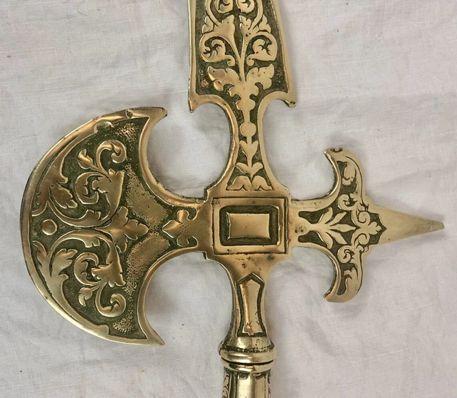 VINTAGE BRASS HALBERD Head, Ceremonial, Reenactment, Halbard, Halbert ...