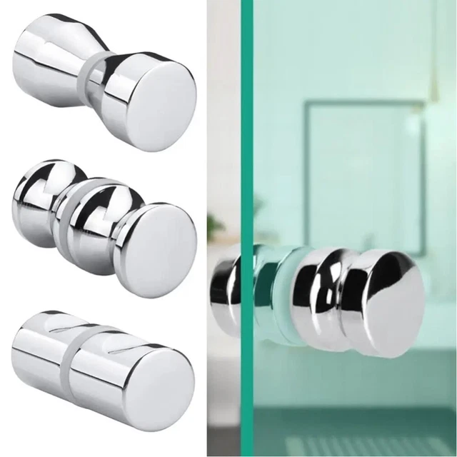BACK-TO-BACK GLASS DOOR Knob Puller Push Handle Bathroom Shower Aluminum Alloy $13.59 - PicClick AU