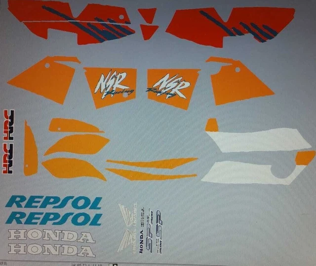 HONDA NSR250 NSR250R Nsr250R-Sp Mc28 Repsol Decal Set £159.99 - PicClick UK