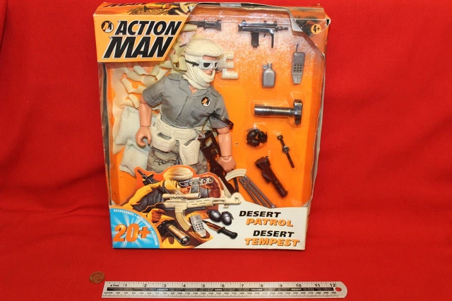 HASBRO ACTION MAN 12" 1997 Desert Patrol Desert Tempest ouvert avec ...