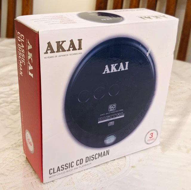 BOXED NEW AKAI A61007 Classic CD Discman 60 Seconds Anti-skip ...
