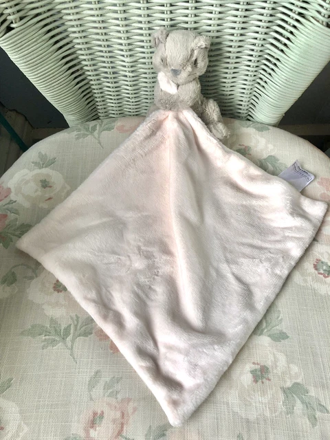 BNWOT WHITE COMPANY Grey Teddy Bear Pink Comforter Blankie Soft Toy ...