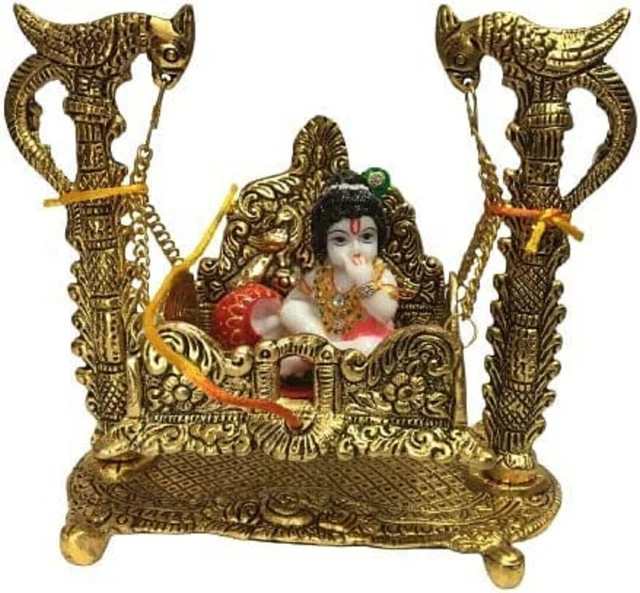 TRADITIONAL GOLD PLATED Metal Gate Design Jhula Singhasan For Lord ...