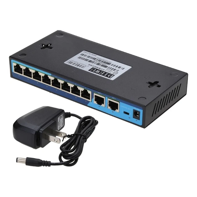 10-PORTS POE SWITCH Box 10/100/1000M VLAN Lsolation Full/Half Duplex ...