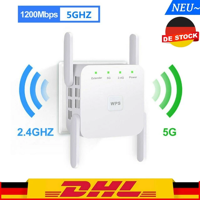 WIRELESS WLAN REPEATER WLAN Verstärker Integrierte Steckdose 1200Mbit/s DE EUR 30,99 - PicClick DE