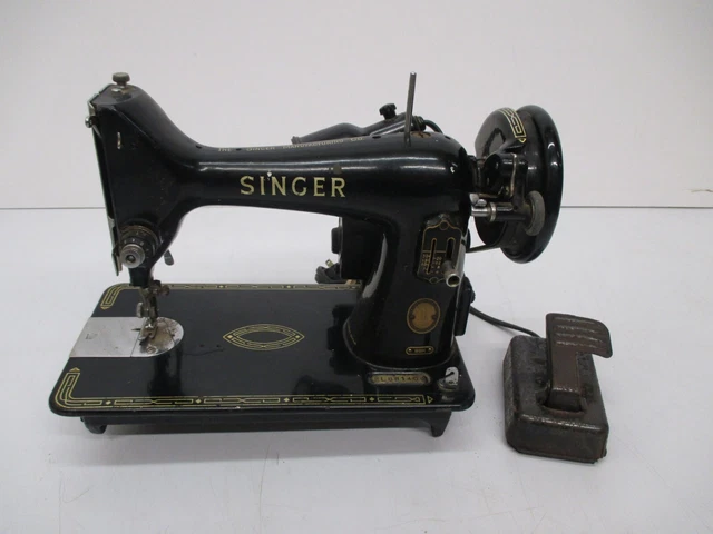 VTG 1956 SINGER Model 99K Electric Sewing Machine EL881409 W/ Pedal As ...