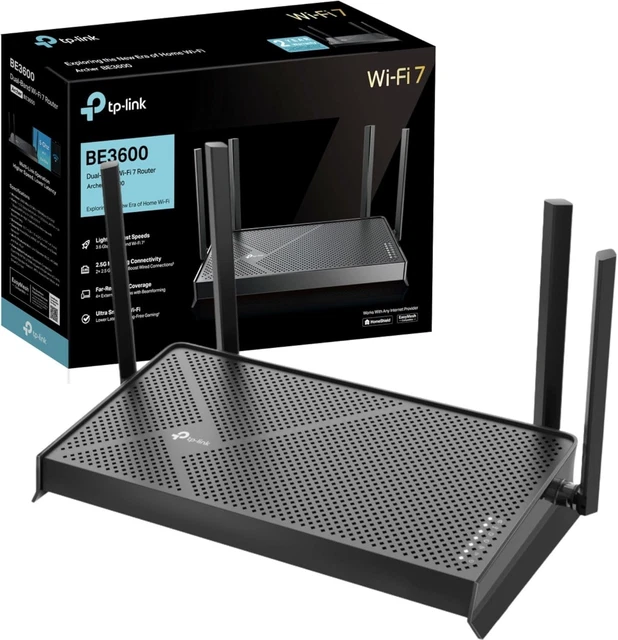 TP-LINK ARCHER BE3600 Dual Band Wi-Fi 7 Router 3.6Gbps. Only used for 6 ...