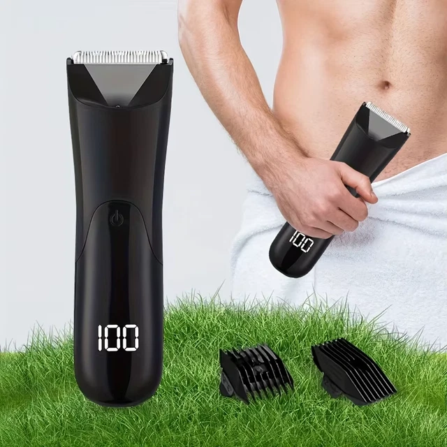 MEN'S GROIN BODY Hair Trimmer, Electric Ball Trimmer, Includes 2 Guard ...