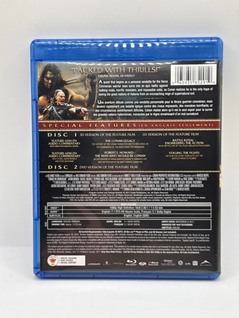CONAN THE BARBARIAN (Blu-ray/DVD, 2011, 3-Disc Set, 2D/3D) Tested and ...