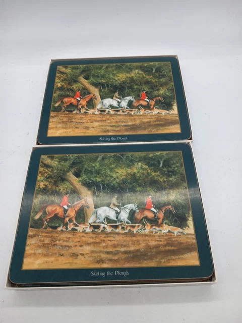 SKIRTING THE PLOUGH Hunting Scene Table Mats X12 £12.00 - PicClick UK