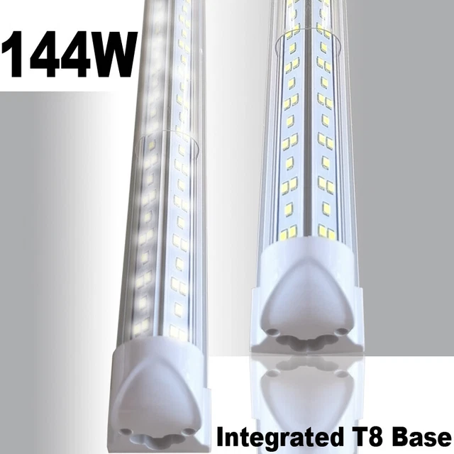 12/48PC 8FT LED Shop Light 144W Linkable Ceiling Tube Fixture Daylight ...