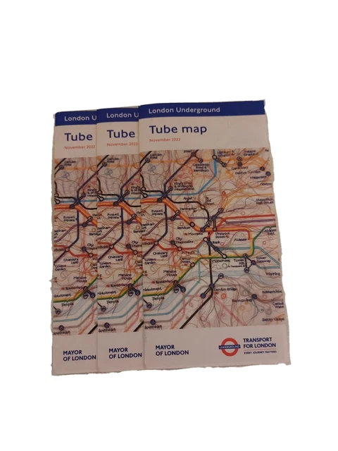 LONDON UNDERGROUND TUBE Map - NEW November 2022 - 3 Pack - TFL Current ...