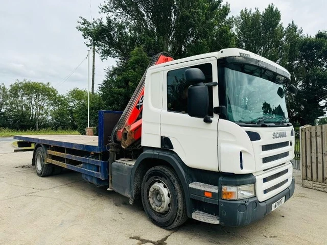 SCANIA P230 4X2 Flat Bed Lorry C/W Hiab 144B-2 Cl Crane £8,950.00 ...