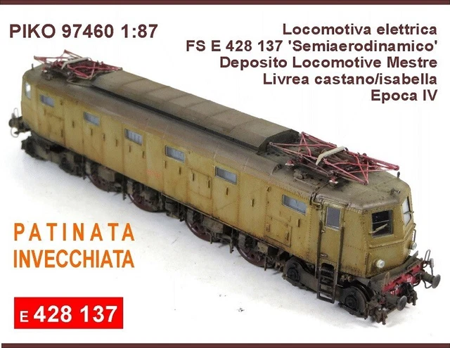 1/87 PATINATA H0 PIKO 97460 Locomotiva Elettrica FS E428 Ferrovia ...