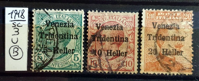 ITALY REGNO 1918 Venezia Tridentina Heller Completa - 3 Stamps U EUR 4 ...