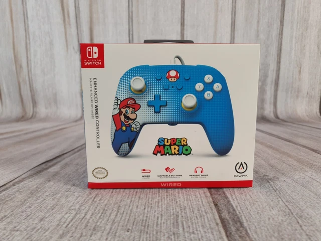 POWERA NINTENDO SWITCH Enhanced Wired Controller Blue Mario Pop NEW ...