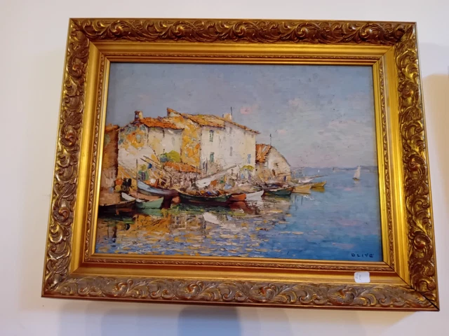 TABLEAU MARINE HUILE sur panneaux olive de Martigues EUR 480,00 - PicClick FR