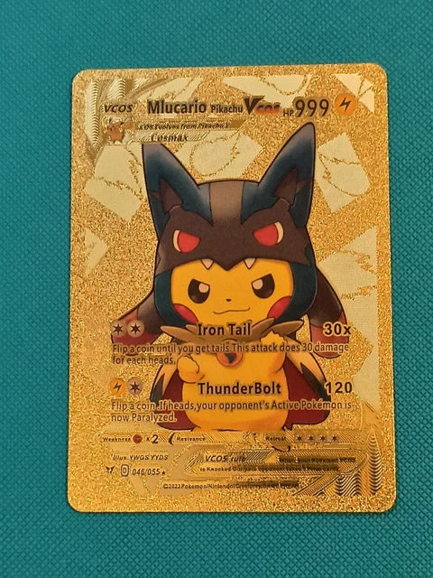 PIKACHU POKEMON LUCARIO Pika Carte Card Holo Prism Flash Foil Manga ...