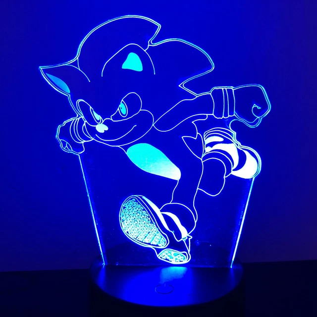 RUNNING SONIC SEGA HEDGEHOG 3D Acrylic LED 7 Colour Night Light Gift ...