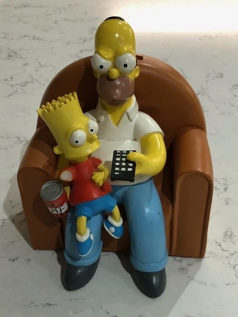 RARE THE SIMPSONS Homer & Bart Simpson Money Box 1999 Matt Groening £39 ...