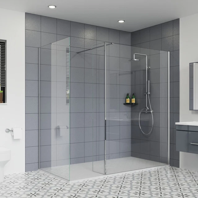 WALK IN WET Room Shower Screen Enclosure Clean Glass Flipper Side Panel ...