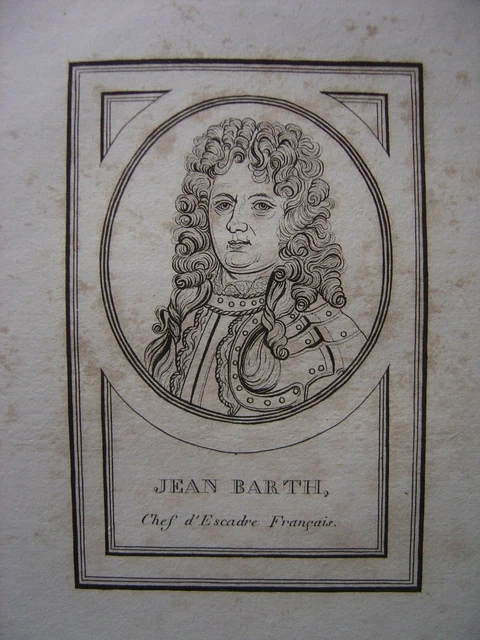 GRAVURE AU TRAIT Portrait de Jean BART Jan Baert Corsaire né à ...