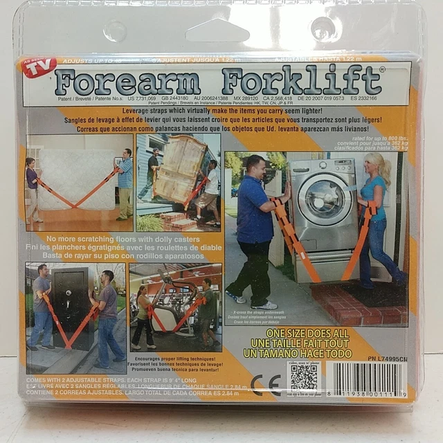 FOREARM FORKLIFT MOVING Straps Orange Colored As Seen On TV 9'4" NIB £ ...