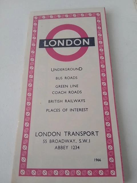 LONDON TRANSPORT LONDON Underground Map Including Bus Coach Rail G 1966 ...