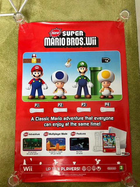 RARE - NINTENDO New Super Mario Bros. Wii Promotional Poster - Unused £ ...