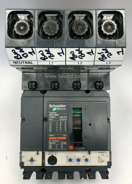 SCHNEIDER MGP1604XE2 160AMP 4 Pole Panelboard Mccb Compact Nsx160F ...