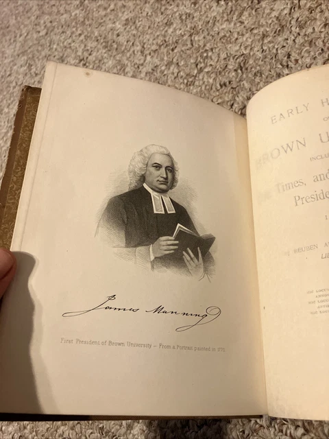 1897 BOOK EARLY History Of Brown University Reuben A Guild $103.52 ...