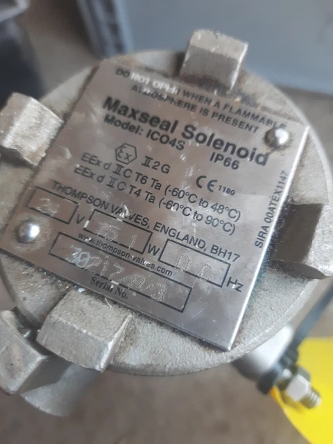 THOMPSON VALVES MAXSEAL ICO4S MAXSEAL ICO4S Solenoid Valve, Direct Acting Poppet £150.00 ...