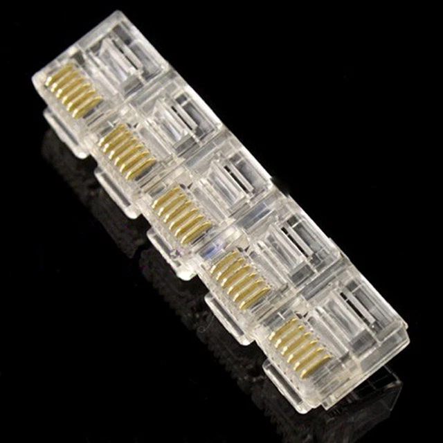100X RJ12 RJ11 Tel ADSL Modular Plug 6P6C Connector Gold Plated Cable End S.K_ $12.18 - PicClick AU