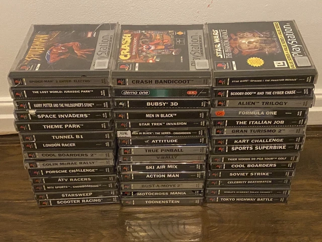 BUNDLE OF 42 PS1 Games / Crash Bandicoot, Alien, Star Wars, Spider Man ...