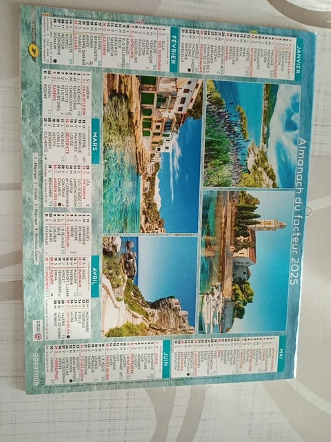 CALENDRIER DE LA Poste 2025, Almanach du facteur, paysages ...