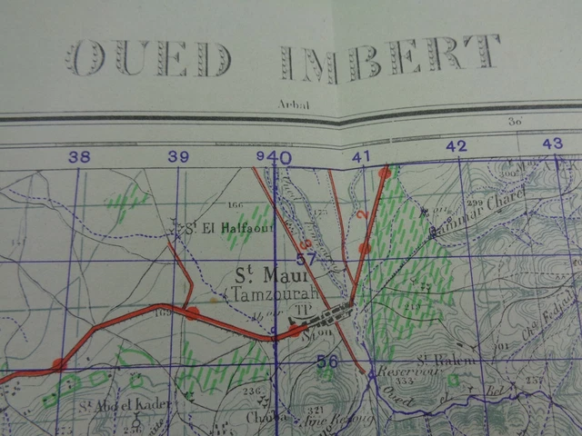 WW2 BRITISH MAP of "OUED IMBERT" (ALGERIA) 1942 - North African ...